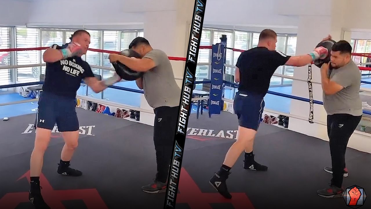 CANELO ALVAREZ BUSTING UP THE MITTS WITH POWER RIGHT HANDS AND ...