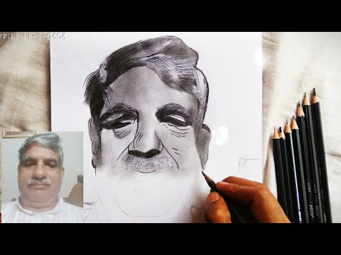 Sketching of a portrait||Painting of my guruji🙏🙏 - YouTube