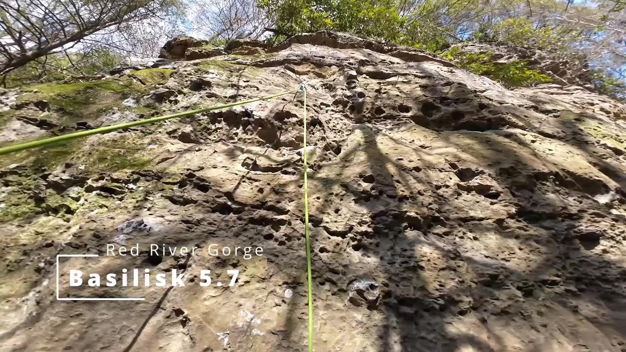 Basilisk 5.7 - Red River Gorge Rock Climbing - YouTube