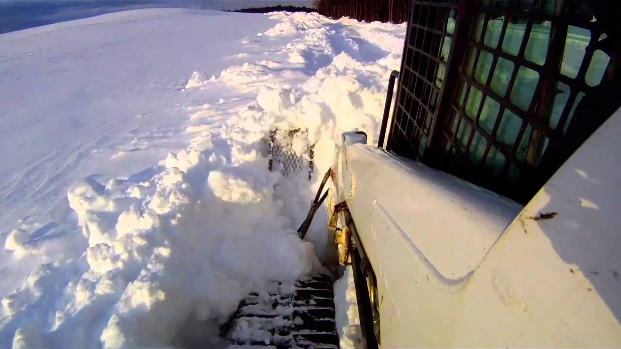 Bobcat T190 Pushing Snow~Arm View - YouTube