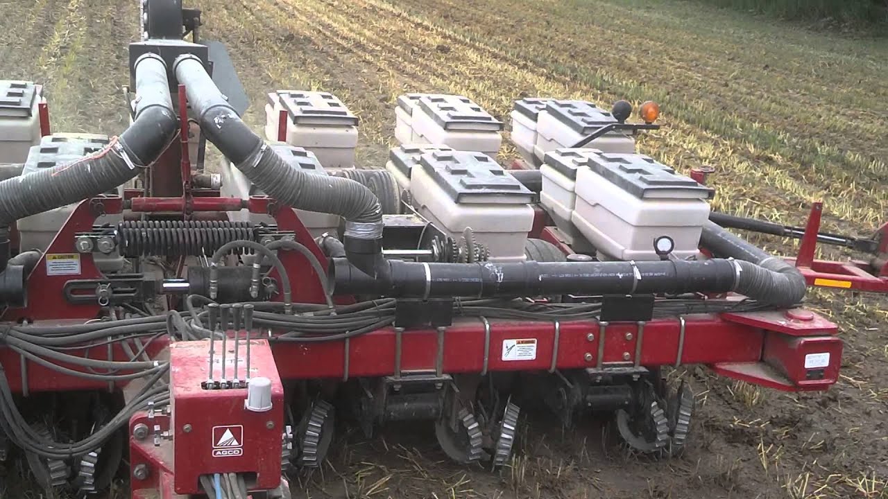 White 6343 black machine planting beans with 6430 - YouTube
