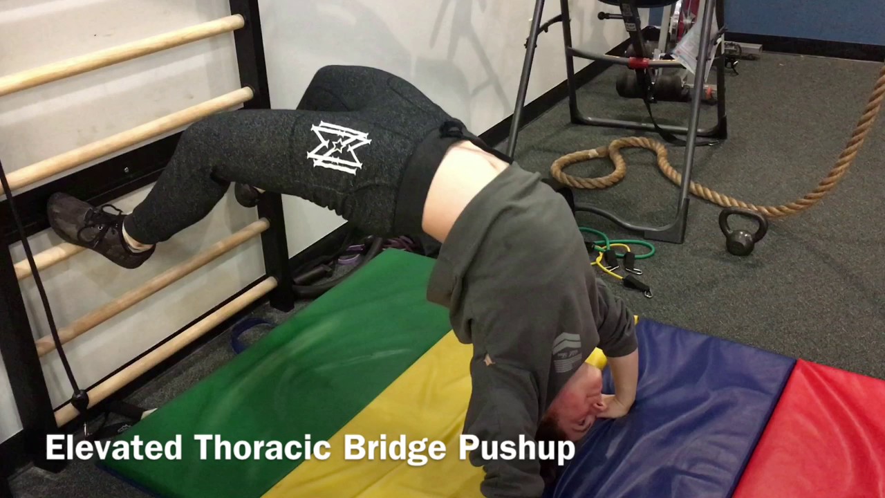 Elevated Thoracic Bridge Pushup - YouTube