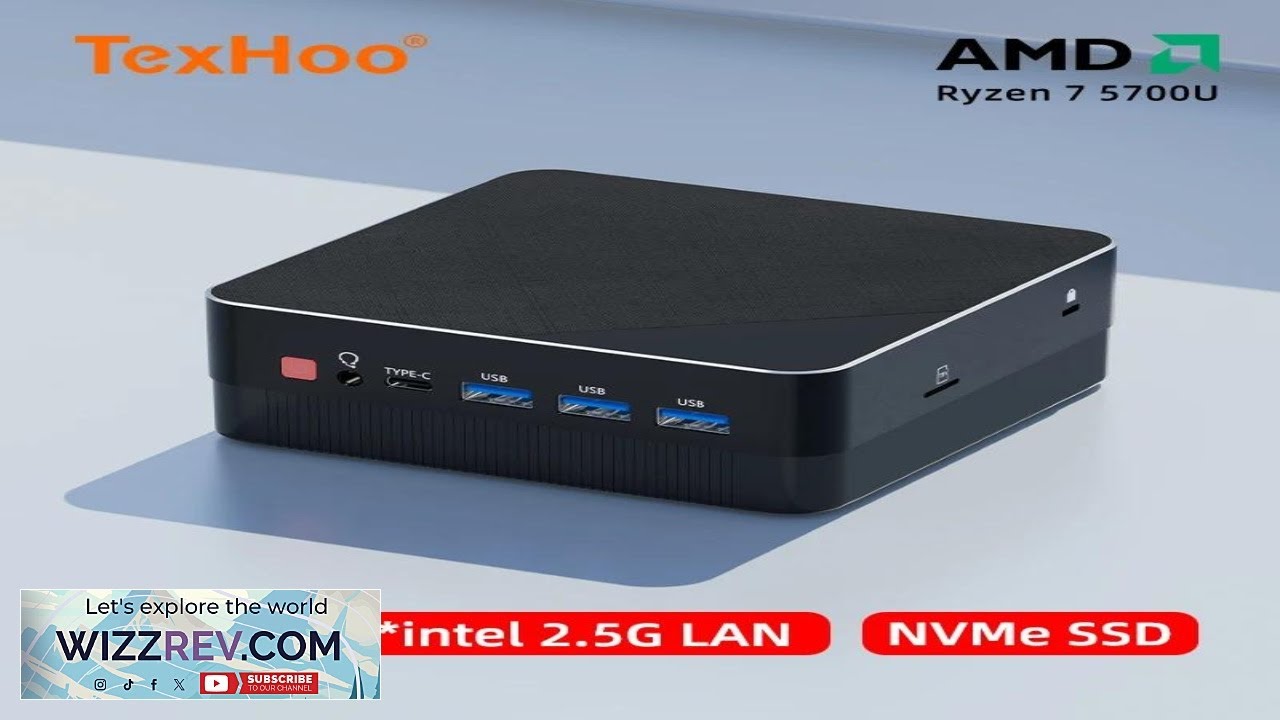 TexHoo Four Display Mini PC AMD RYZEN 7 4800H 5700U 5500U Pocket Review ...