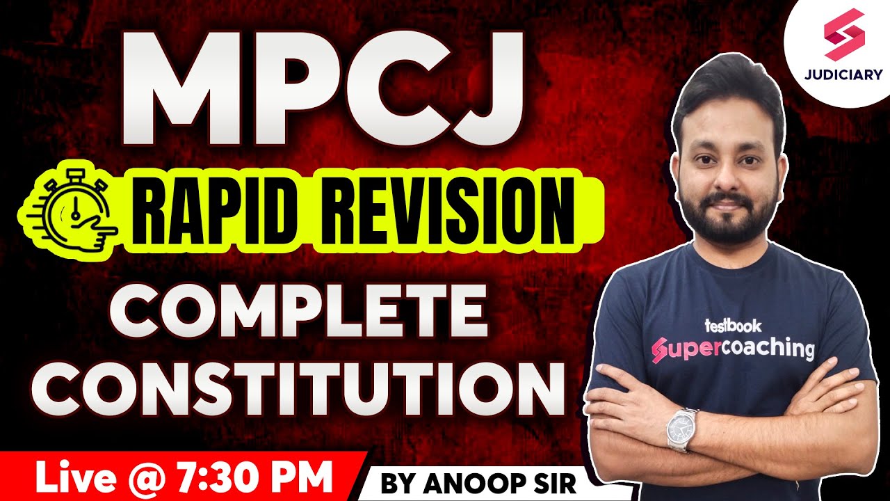 All Important Constitution MCQs for MP Judiciary Exam I MPCJ Prelims Revision by Anoop Sir - YouTube