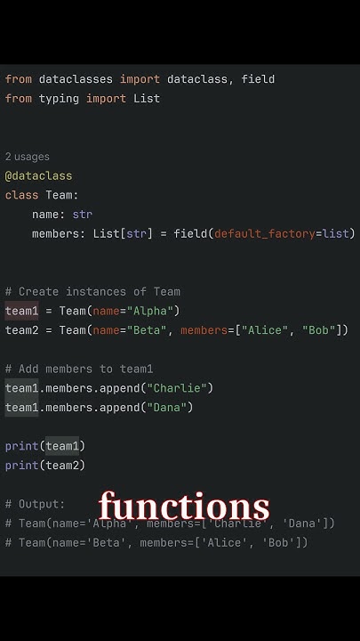 Python Trick Using Dataclasses Field For Default Values And Factory Functions Youtube