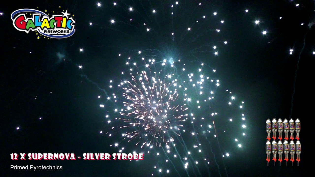Supernova Rockets x 12 Silver Strobe - YouTube