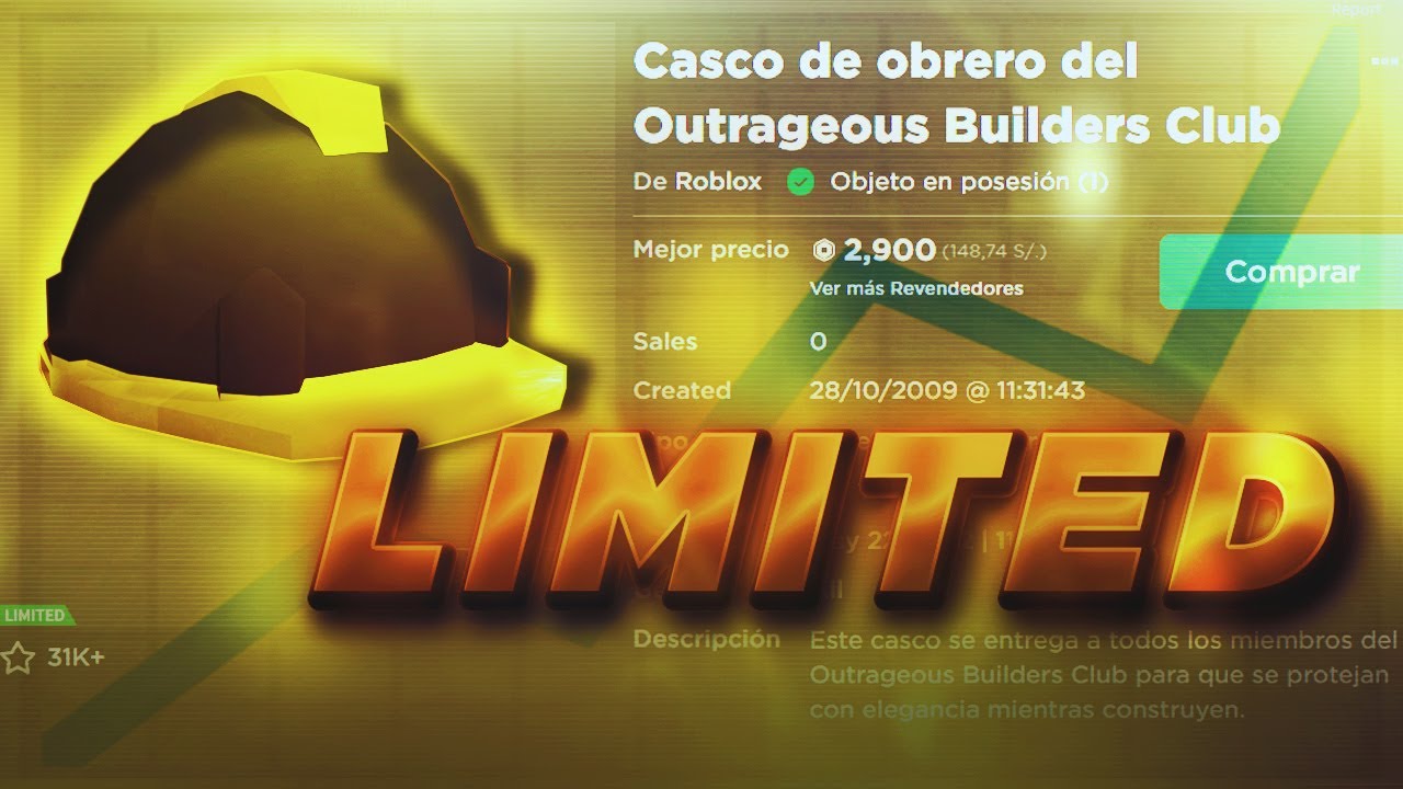 🪖 NUEVO LIMITED DE OUTRAGEOUS BUILDER CLUB HARD HAT *GRATIS* EN ROBLOX ...