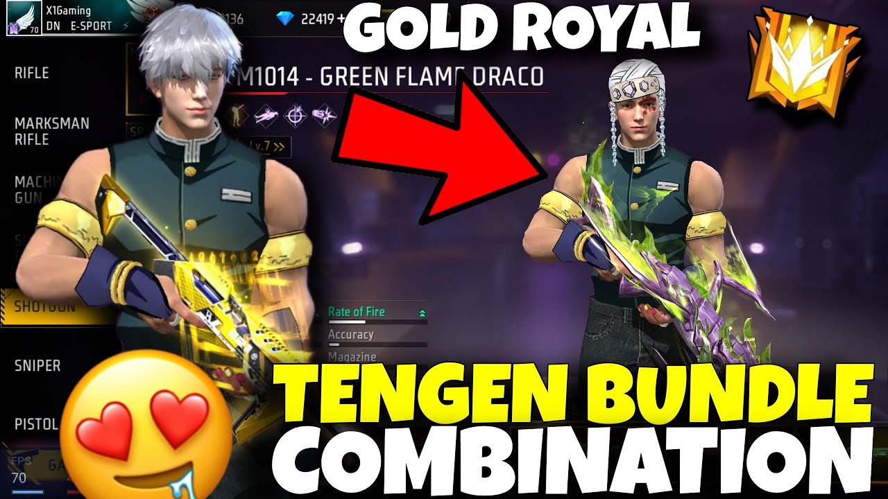 FF New Bundle Combination ️ Tengen Bundle Combination New Gold Royal ...