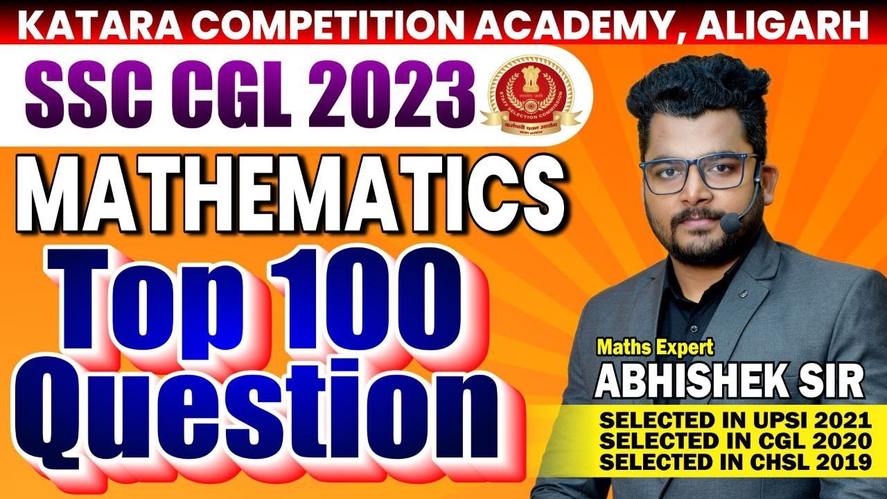 SSC CGL 2023 Most Important 100 Question Maths | SSC CGL Paper 2023 ...