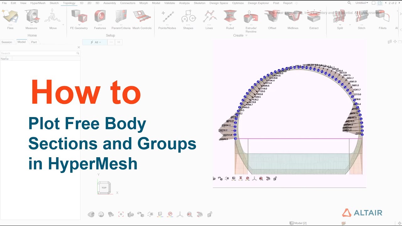 How to Plot Free Body Sections and Groups in HyperMesh - YouTube