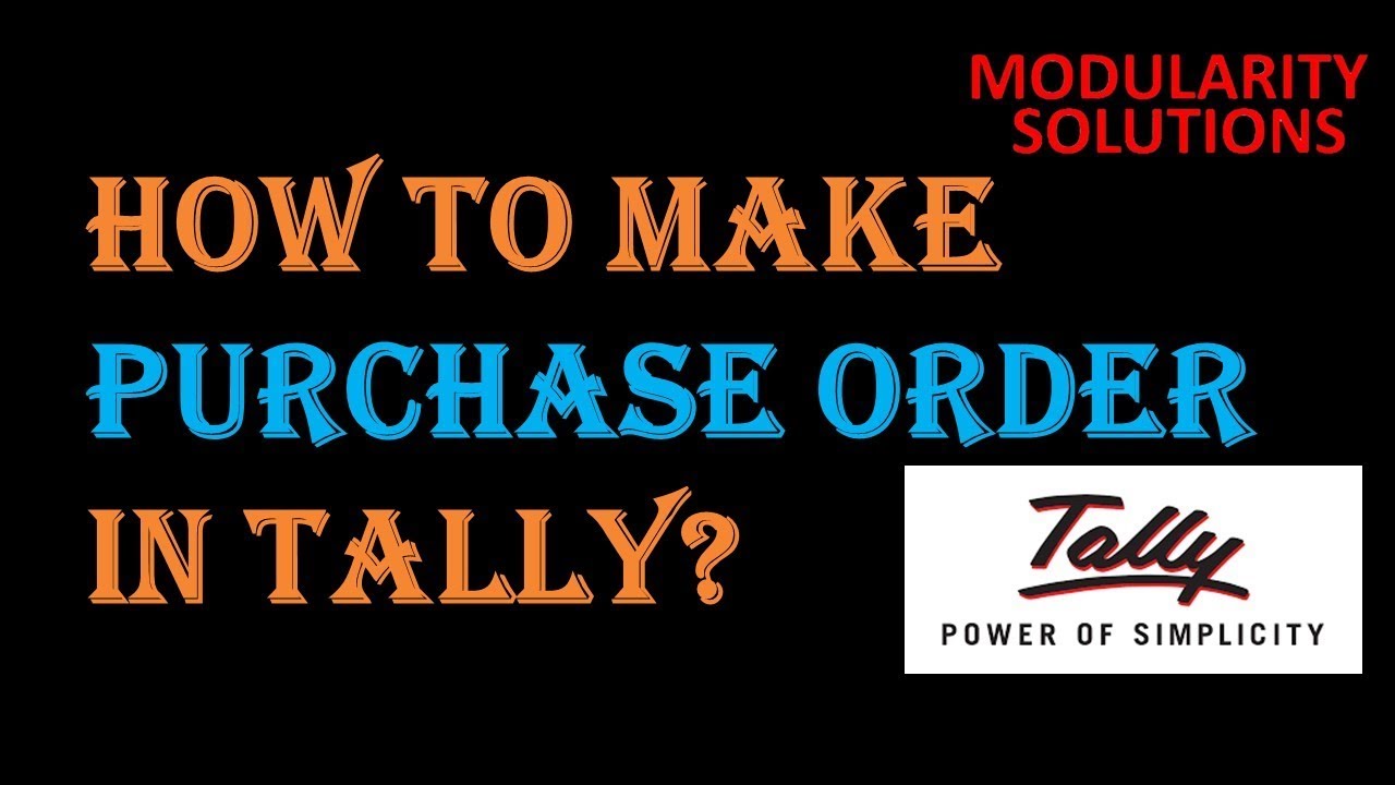 Purchase Order In Tally ERP9 How To Raise PO In Tally Prepare PO purchase-order-in-tally-erp9-how-to-raise-po-in-tally-prepare-po
