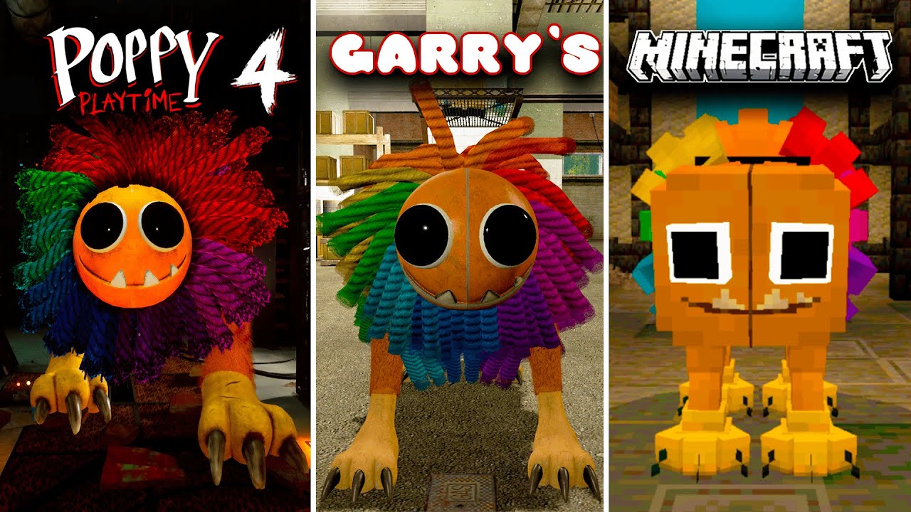 Poppy Playtime Chapter 4 - All Yarnaby Jumpscares vs MINECRAFT vs Garry ...