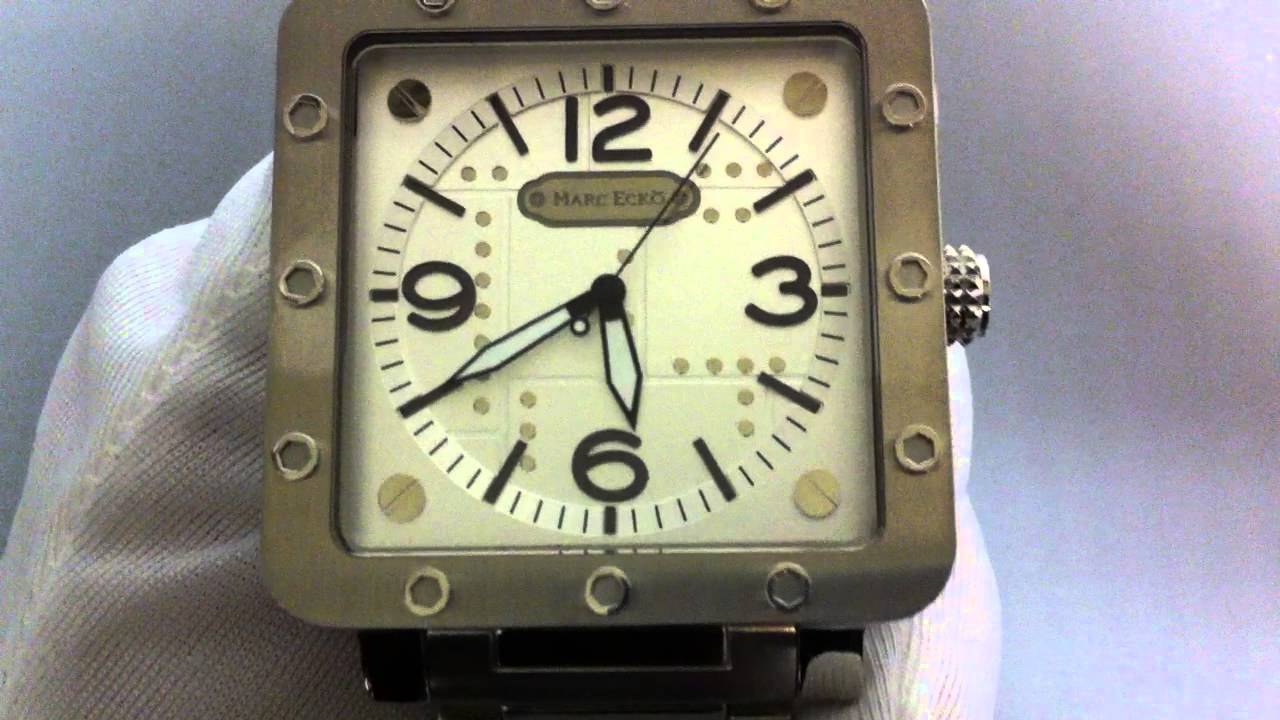 Men's Marc Ecko Stainless Steel Square Watch E17597G1 - YouTube