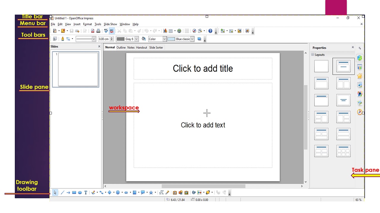 launch OPEN OFFICE IMPRESS - YouTube