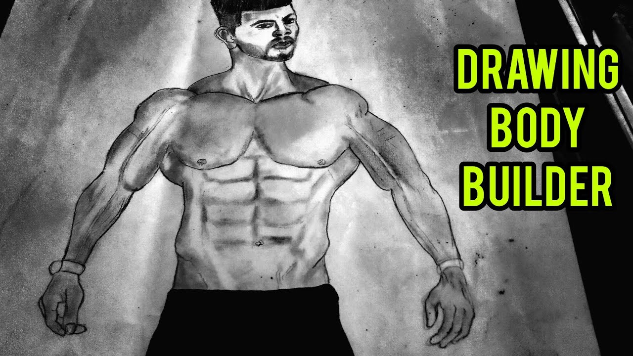 Drawing body builder 🏋️ pencil drawing - YouTube