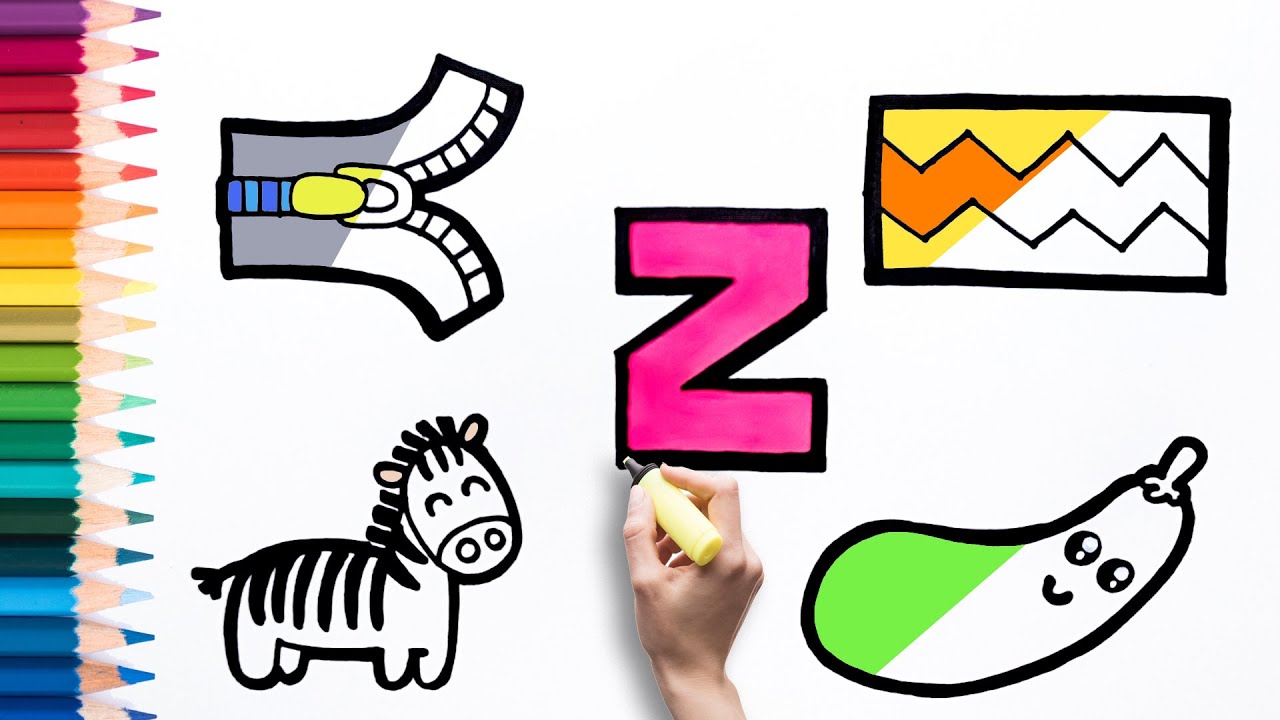 What words start with the letter Z? - Phonics song | easy drawing and ...