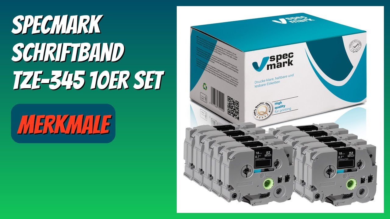 BEWERTUNG (2025): specmark Schriftband TZe-345 10er Set. Infos - YouTube