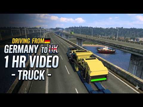 ETS2 Rainy Drive • Dusseldorf to London | 1 Hour Relaxing Truck Simulator ASMR | No Commentary