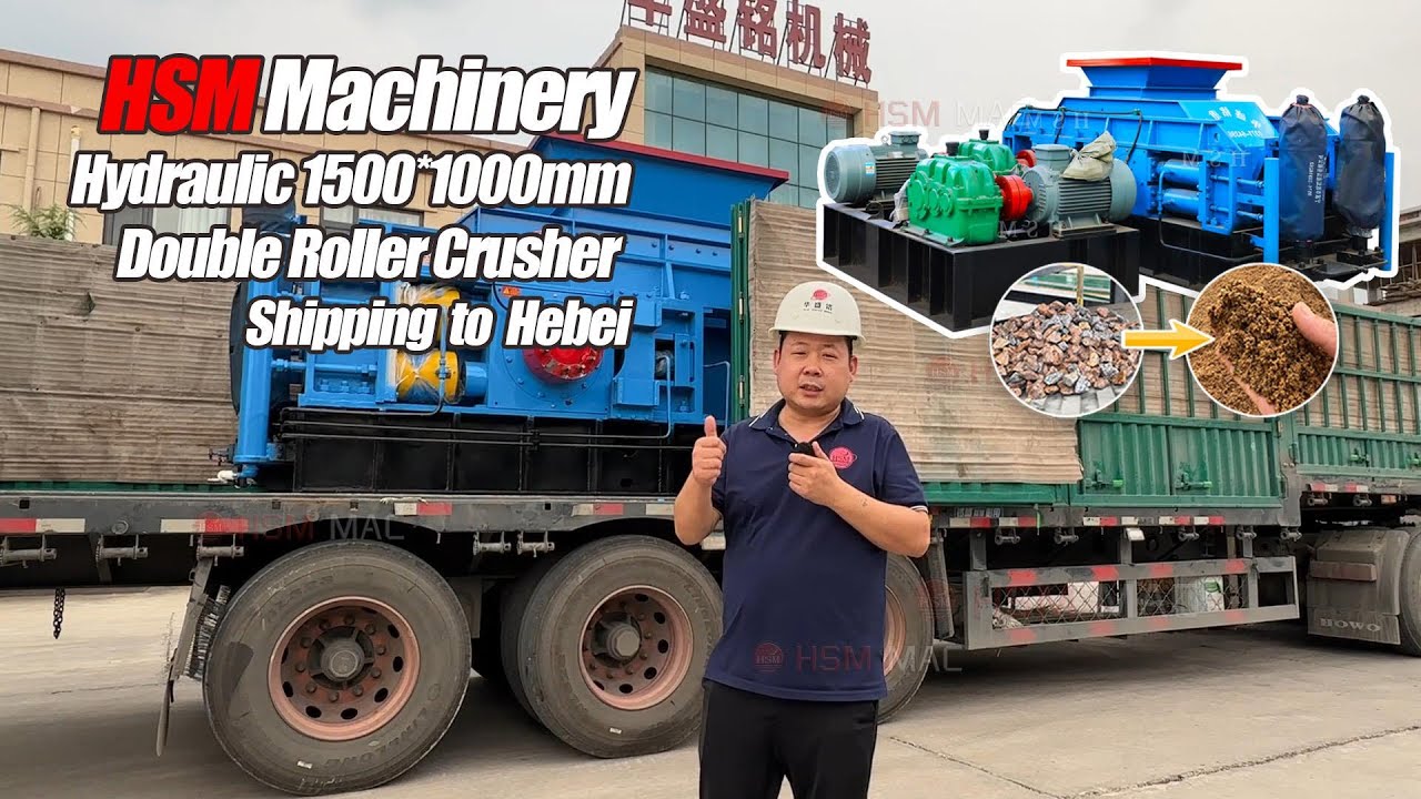 Double Roller crusher + ball mill for crushing iron ore and ...