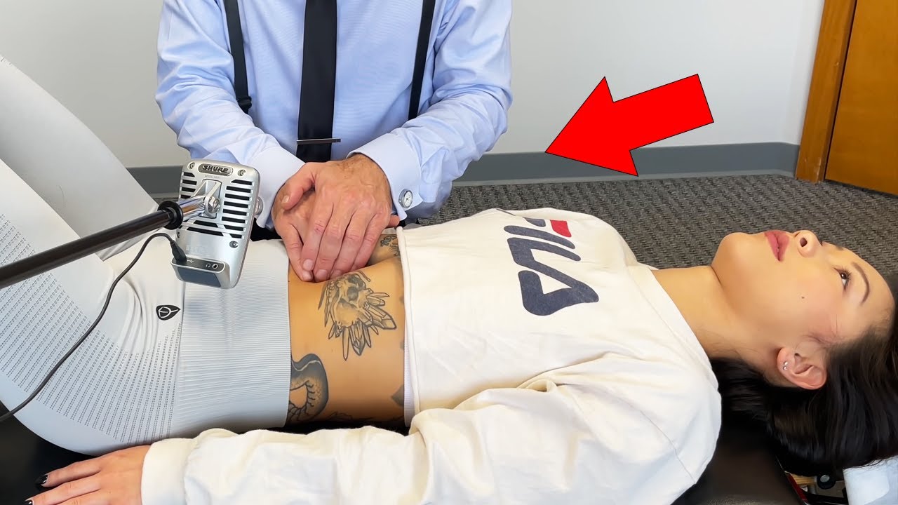 She Gets a CRUNCHY FULL BODY ADJUSTMENT! CHIROPRACTIC BONE CRACKS (LOUD STOMACH) - YouTube