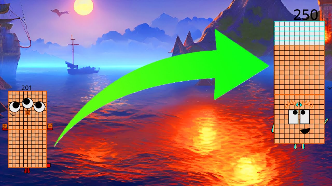 Numberblocks Band Retro Remake 201 to 250 - YouTube