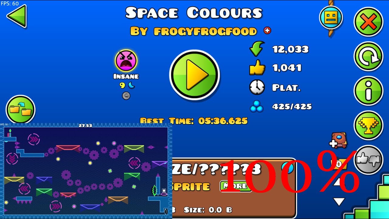 Space Colours | (Insane) by Frogyfrogfood | Geometry Dash Platformer ...