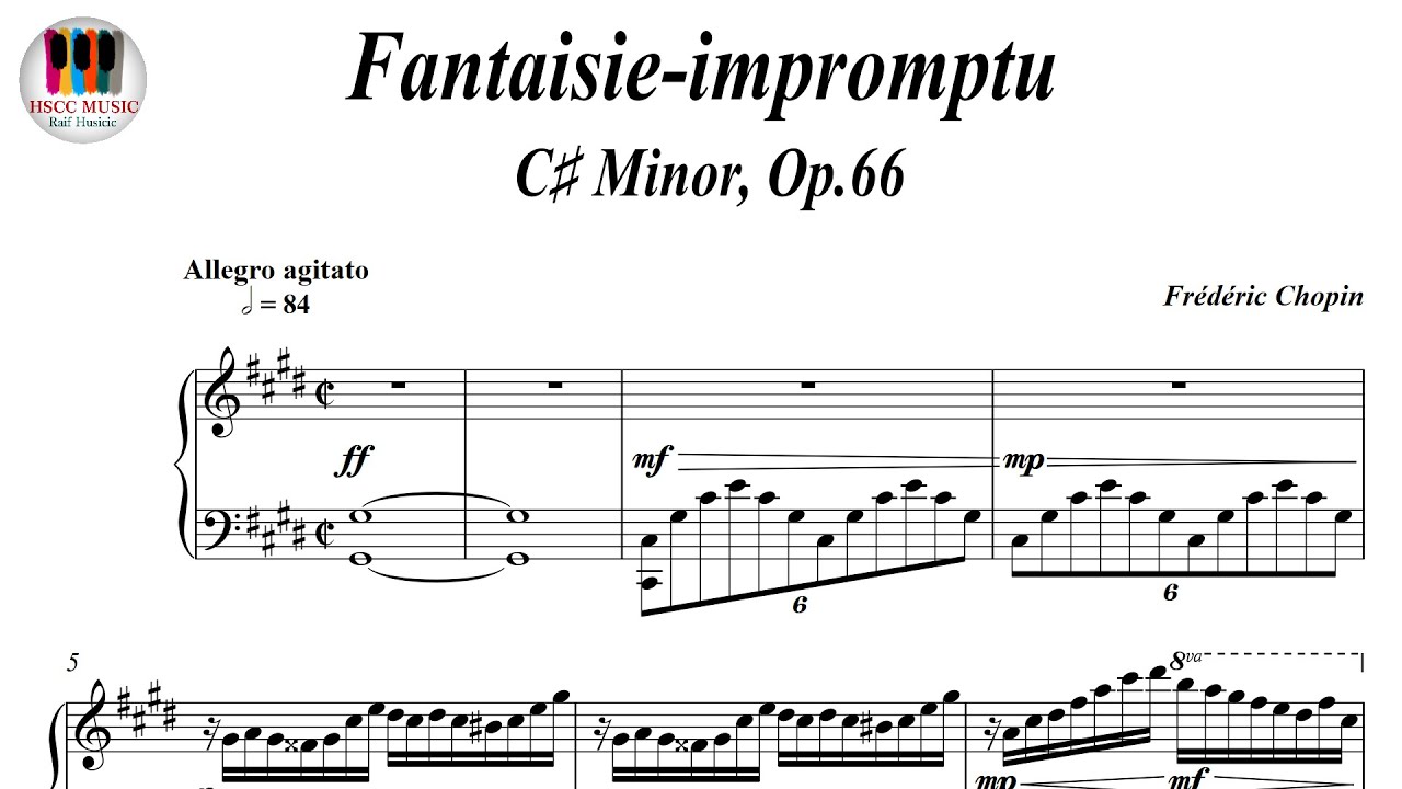 Fantaisie-impromptu C♯ Minor, Op.66 - Frédéric Chopin, Piano Sheet ...