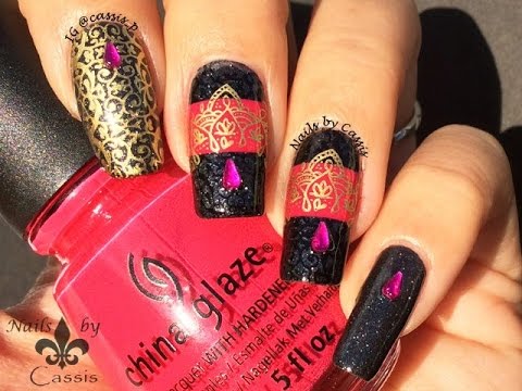 Exotic Arch Stamping Nail Art - YouTube