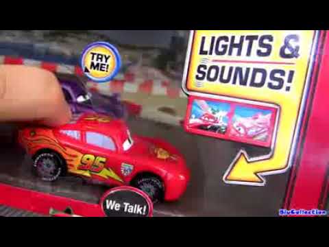 4 Cars Lights and Sounds 4 pack Diecast Disney Pixar Talking Toys review by Blucollection