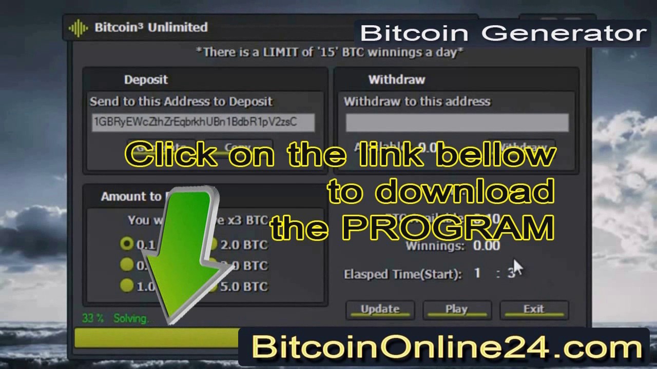 Bitcoin Generator BitcoinOnline24 com - YouTube