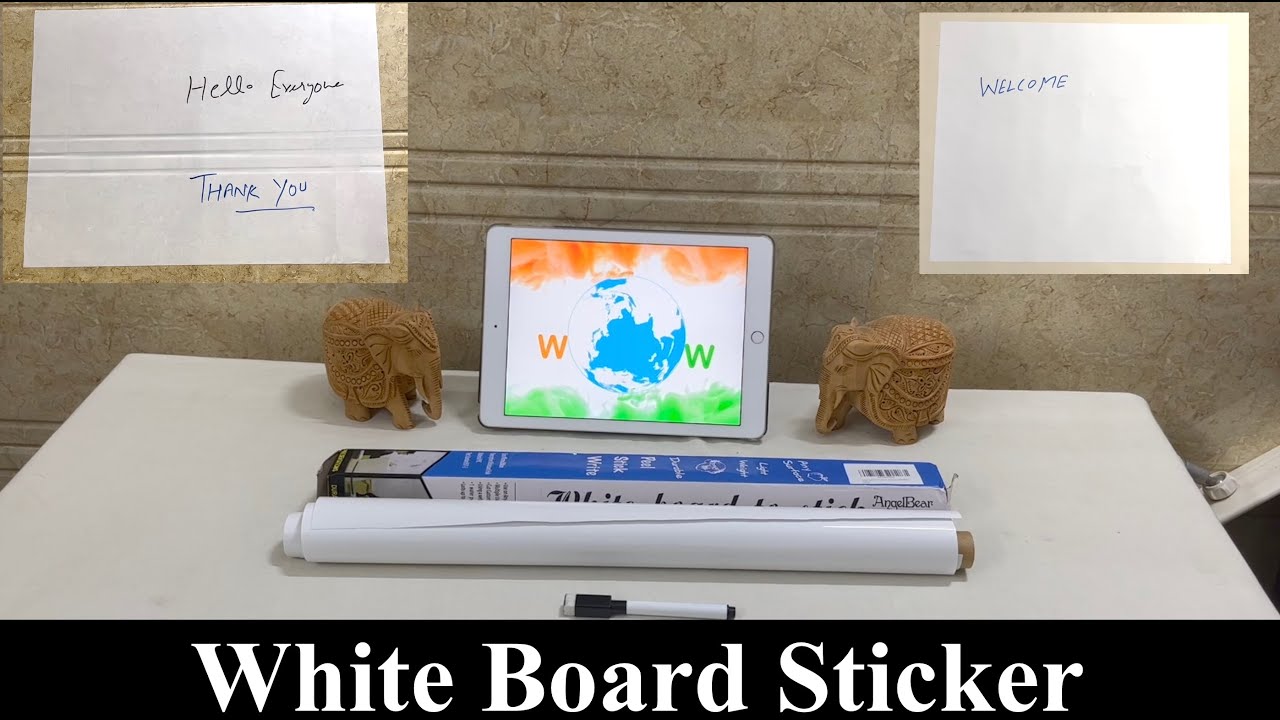 White Board Wall Sticker Removable with 1 Sketch Pen - YouTube