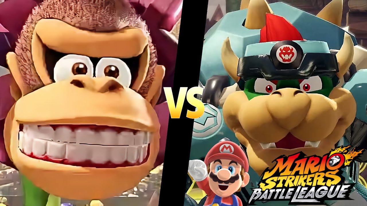 Mario Strikers Battle League Team Donkey Kong vs Team Bowser in Jungle ...