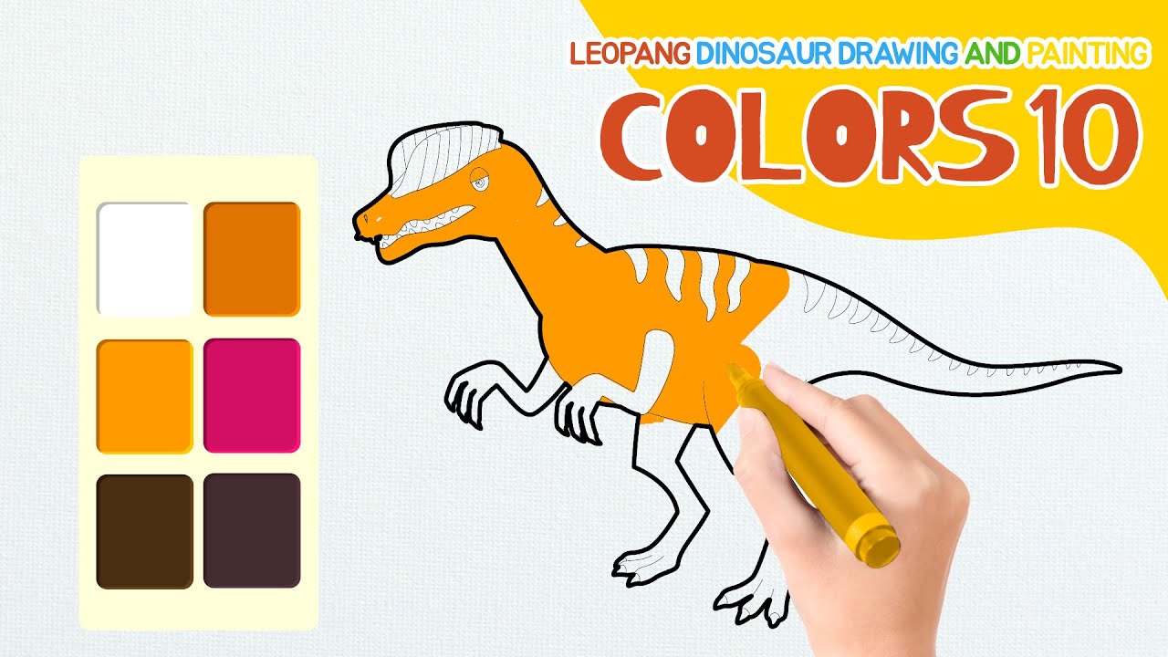 dinosaur coloring drawing and painting & Colors for kids 10 l LEO PANG ...