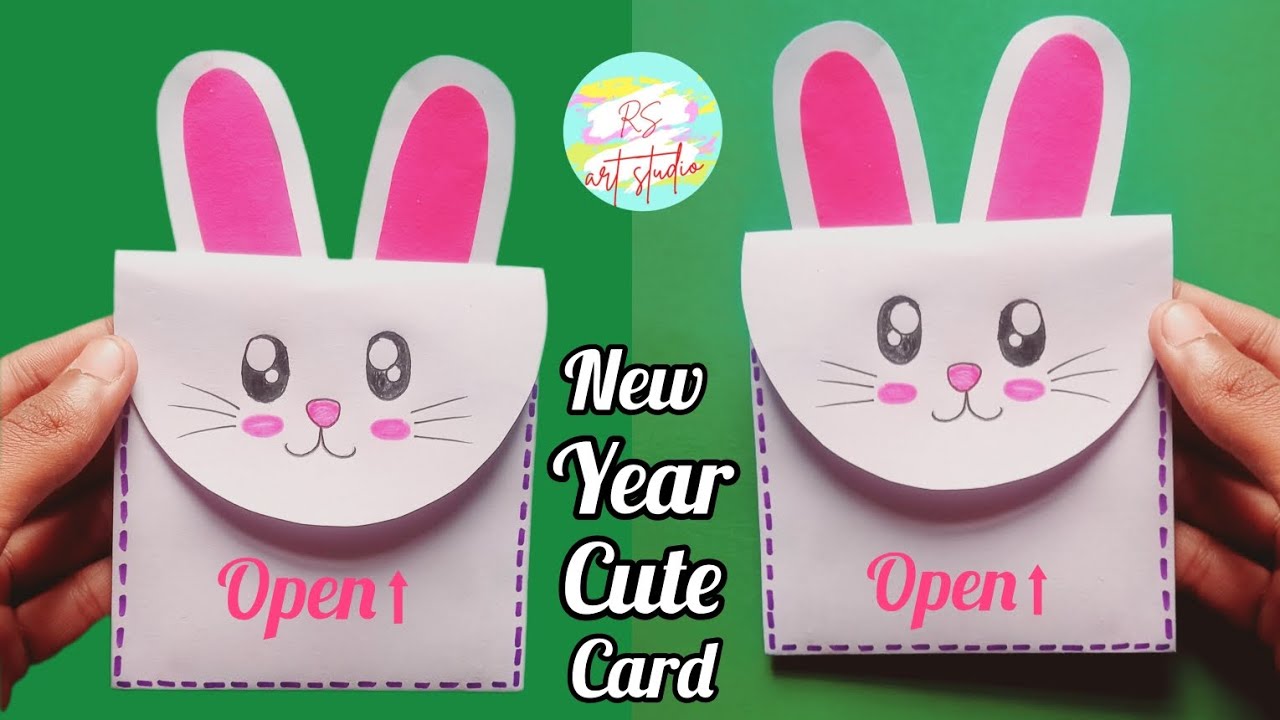 New Year Cute Rabbit🐰 Card😍 Craft idea💡/New Year Spacial /Crafting ...