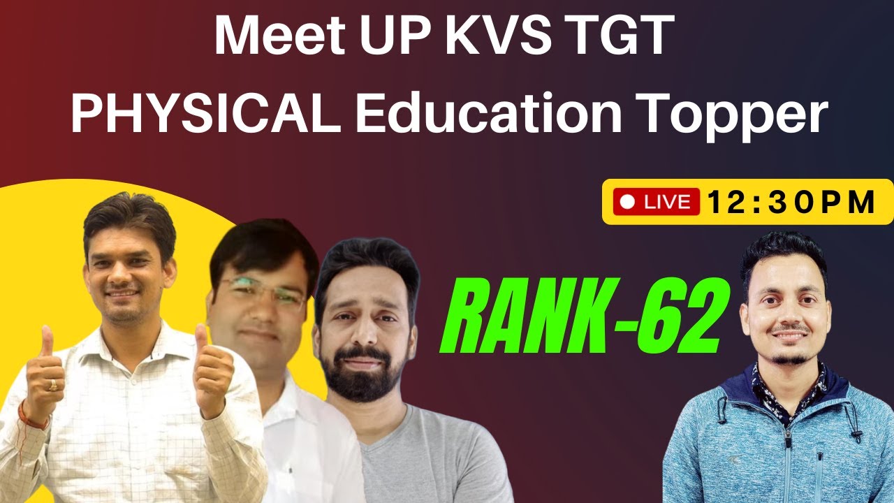 MEET UP KVS TGT PHYSICAL EDUCATION TOPPER VISHAL RANK- 62 - YouTube