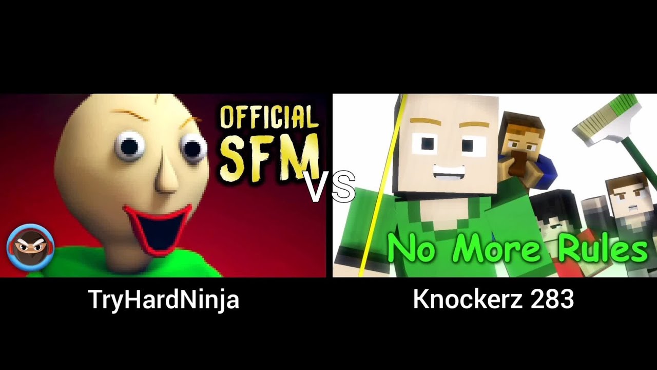 Baldi's Basics Song - "No More Rules" Part 2 (TryHardNinja vs Knockerz 283) - YouTube