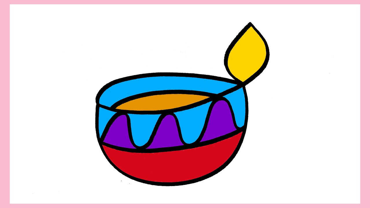 How to Draw a Diya Step by Step | Easy Diwali Diya Drawing - YouTube