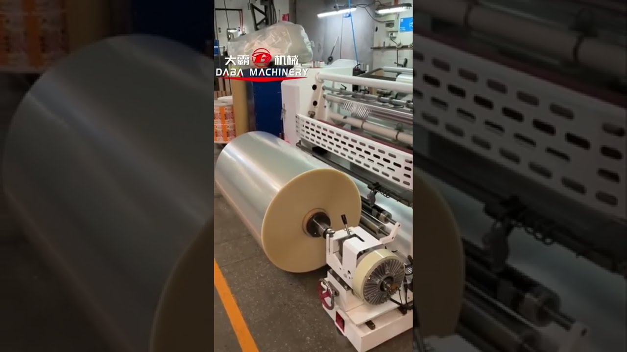 Vertical Bopp plastic film slitting rewinding machine - YouTube