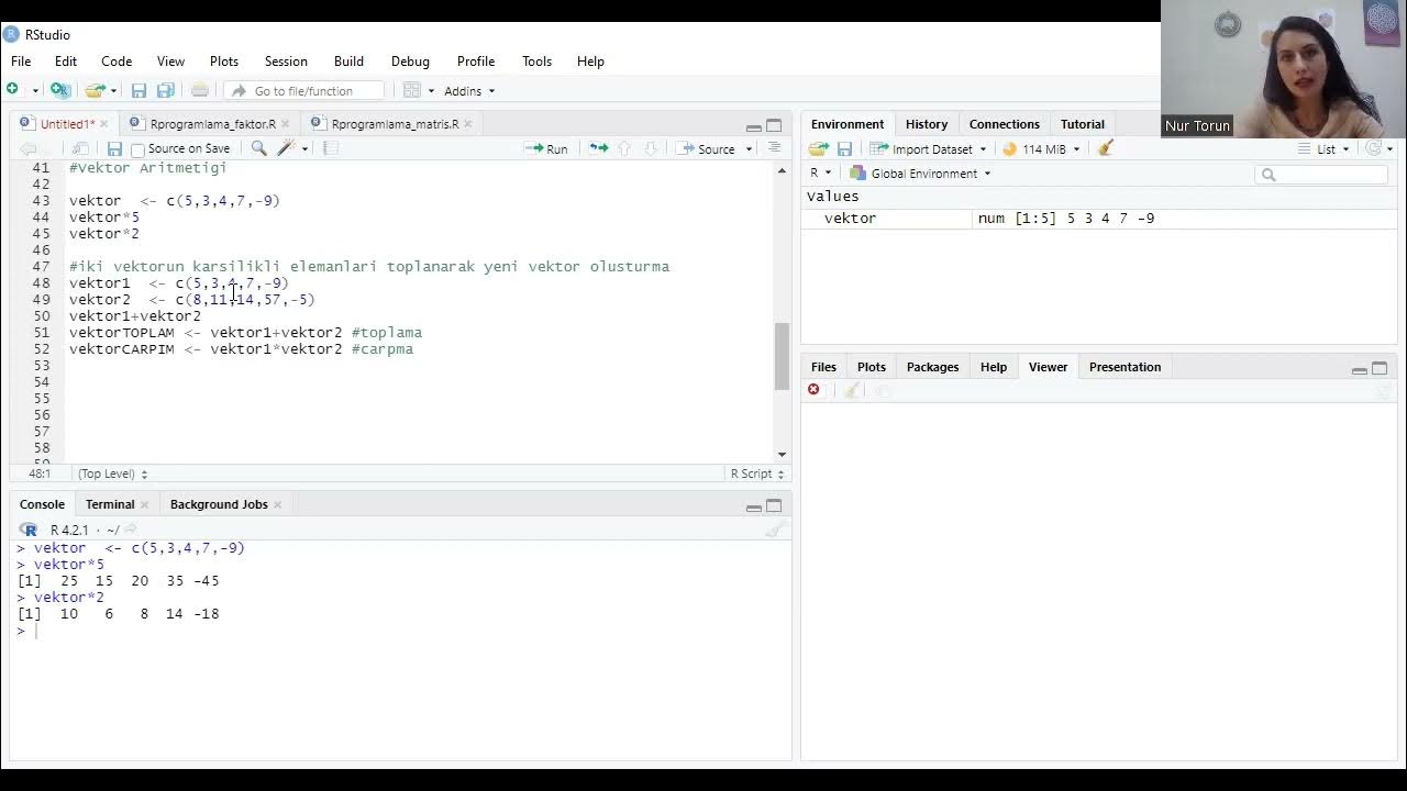 R Programlamada Vektör Aritmetiği Rprogramming Rprogramlama Youtube
