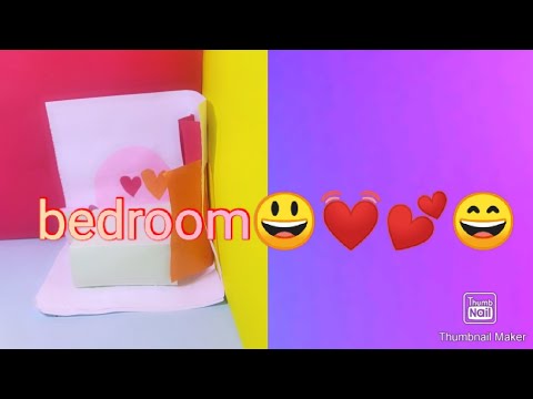how to make paper bedroom/diy paper bedroom 😊💕 - YouTube