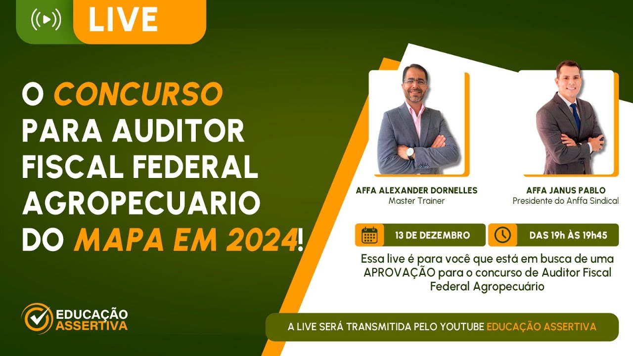 O concurso para Auditor Fiscal Federal Agropecuário do Mapa em 2024 ...