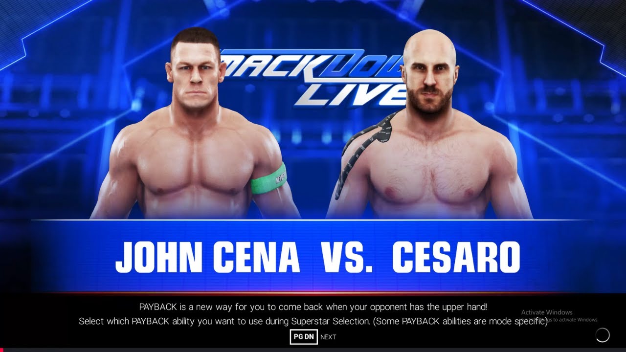 "WWE 2K19 SmackDown: John Cena vs Cesaro | Thrilling Gameplay Match ...