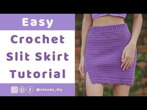 Easy Crochet Mini Slit Skirt Tutorial | Chenda DIY