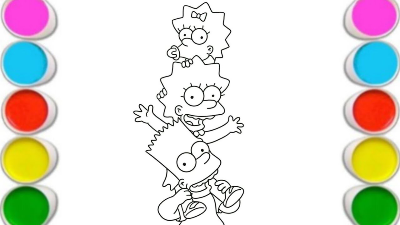 How to draw & color THE SIMPSONS ( ALL CHARACTERS of The Simpson Family ...