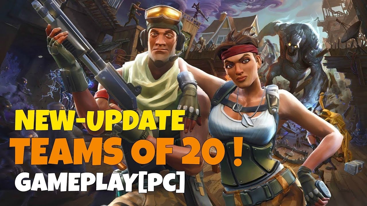 Fortnite Battle Royale - Teams of 20 [NEW-UPDATE] Gameplay ! - YouTube