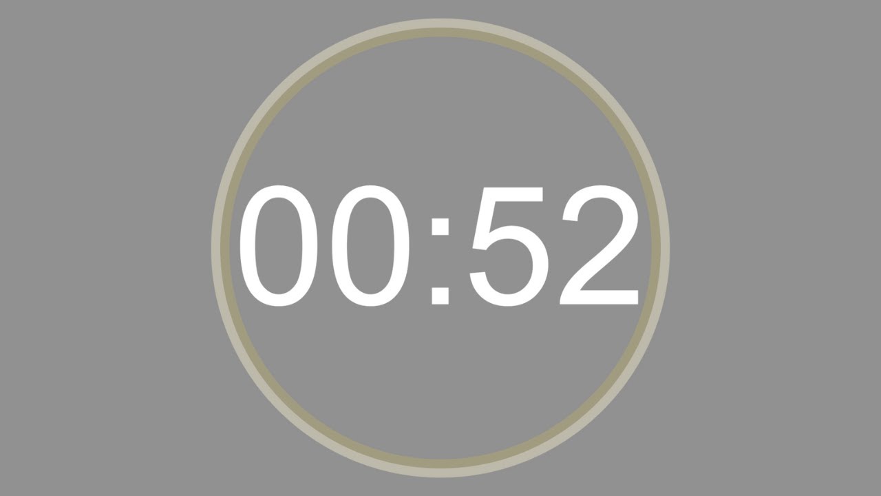 52 SECONDS - 4K - COUNTDOWN IN REVERSE - SECOND TIMER - - YouTube
