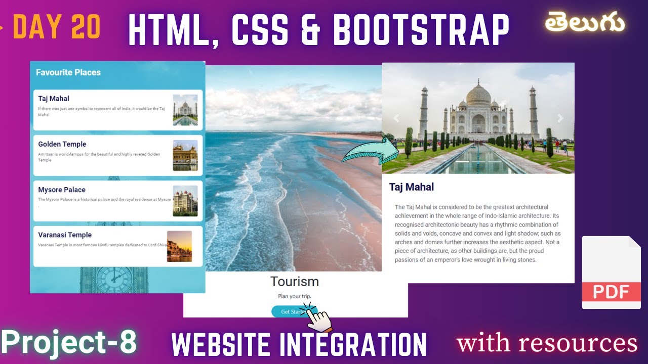 Day 20 Website Integration Part 1 Html Css And Bootstrap Telugu Youtube