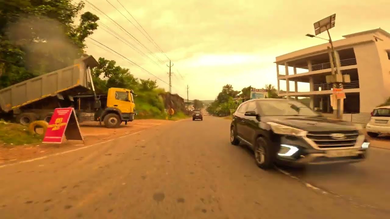🔥 [ 4K - UHD ] - Scenic Bike Ride in Evening 🔥 Thodupuzha - Pala Road 🔥 ...