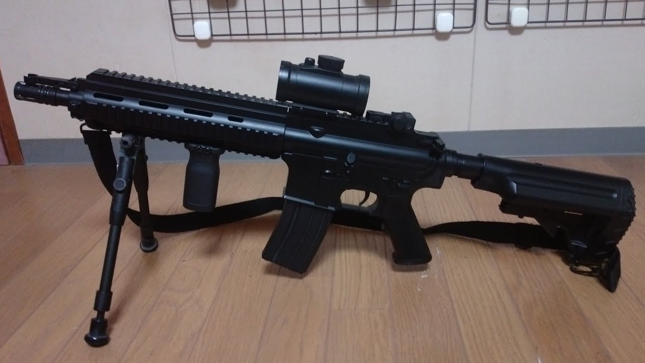 ダブルイーグルM804A2 HK416電動ガンを撃つ。（おもちゃ）【フルオート】 - YouTube