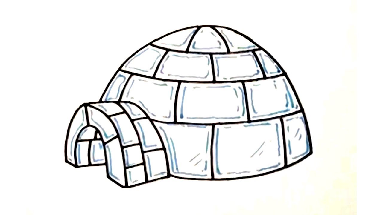 How to draw an Igloo easy. - YouTube